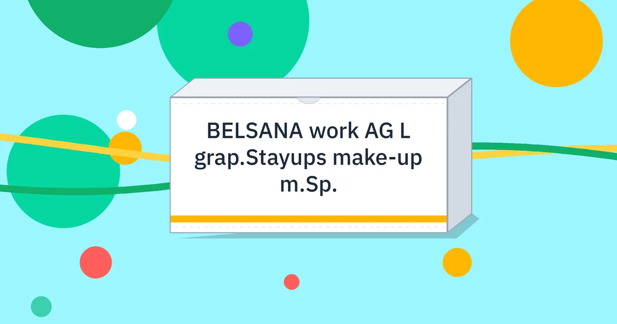 Symbolbild: Packung mit der Aufschrift BELSANA work AG L grap.Stayups make-up m.Sp. (PZN 16220494) – Verfügbarkeit und Bezug in Apotheken in Frankfurt am Main
