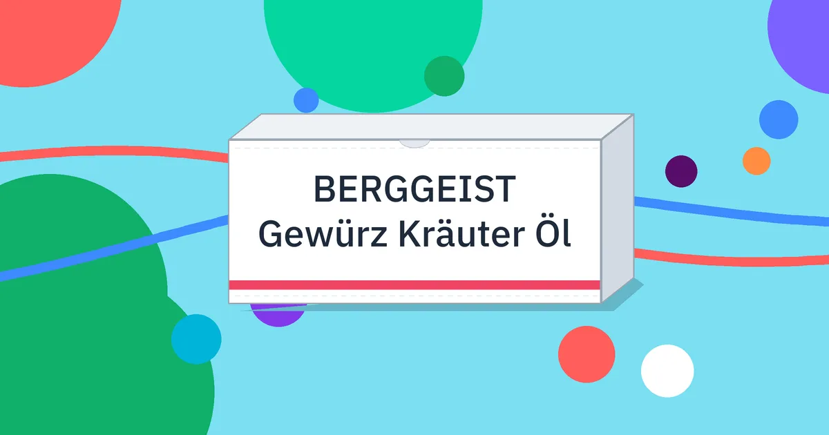 Symbolbild: Packung mit der Aufschrift BERGGEIST Gewürz Kräuter Öl (PZN 04764504) – Verfügbarkeit und Bezug in Apotheken in Frankfurt am Main