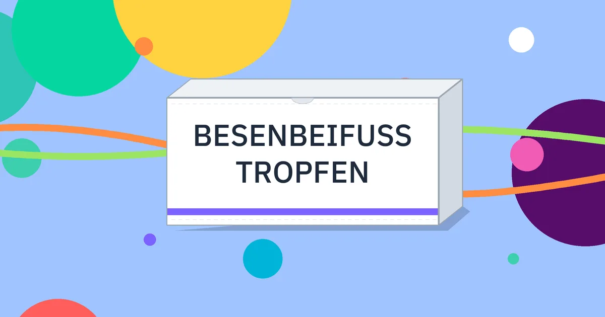 Symbolbild: Packung mit der Aufschrift BESENBEIFUSS TROPFEN (PZN 15229607) – Verfügbarkeit und Bezug in Apotheken in Frankfurt am Main