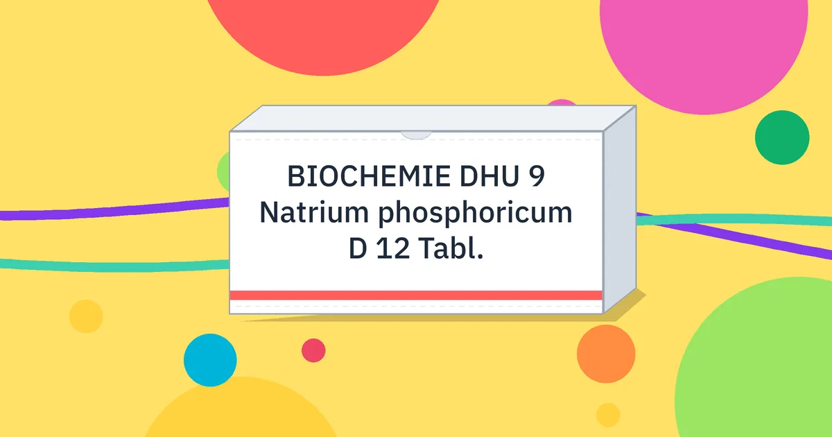 Symbolbild: Packung mit der Aufschrift BIOCHEMIE DHU 9 Natrium phosphoricum D 12 Tabl. (PZN 06584226) – Verfügbarkeit und Bezug in Apotheken in Frankfurt am Main