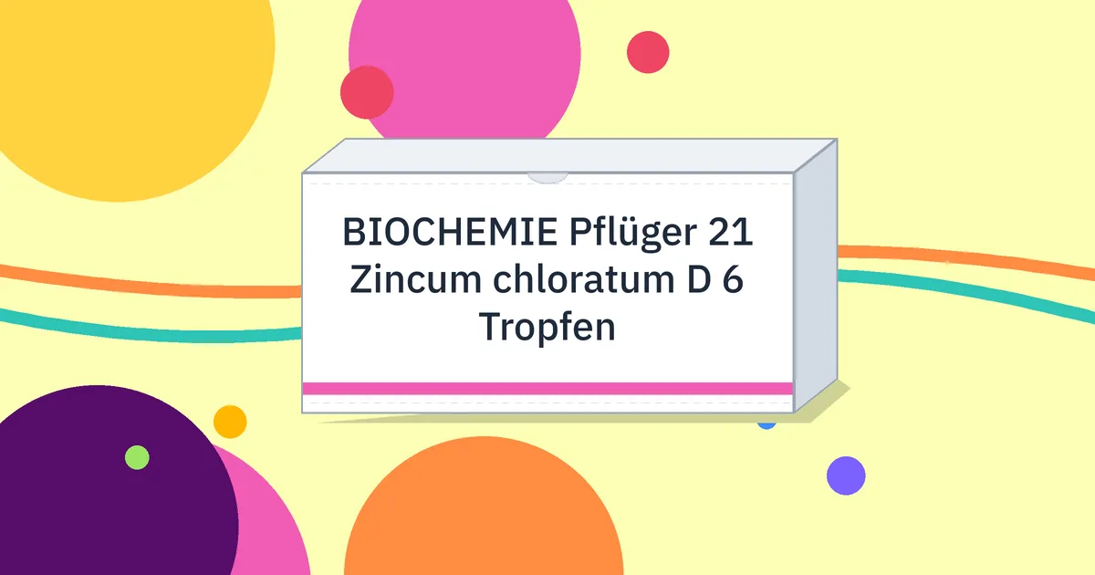 Symbolbild: Packung mit der Aufschrift BIOCHEMIE Pflüger 21 Zincum chloratum D 6 Tropfen (PZN 09298685) – Verfügbarkeit und Bezug in Apotheken in Frankfurt am Main