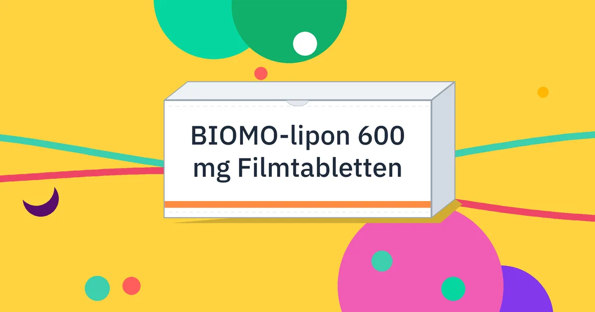 Symbolbild: Packung mit der Aufschrift BIOMO-lipon 600 mg Filmtabletten (PZN 06897586) – Verfügbarkeit und Bezug in Apotheken in Frankfurt am Main