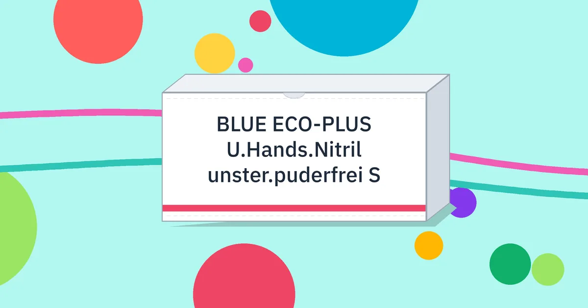 Symbolbild: Packung mit der Aufschrift BLUE ECO-PLUS U.Hands.Nitril unster.puderfrei S (PZN 19909351) – Verfügbarkeit und Bezug in Apotheken in Frankfurt am Main