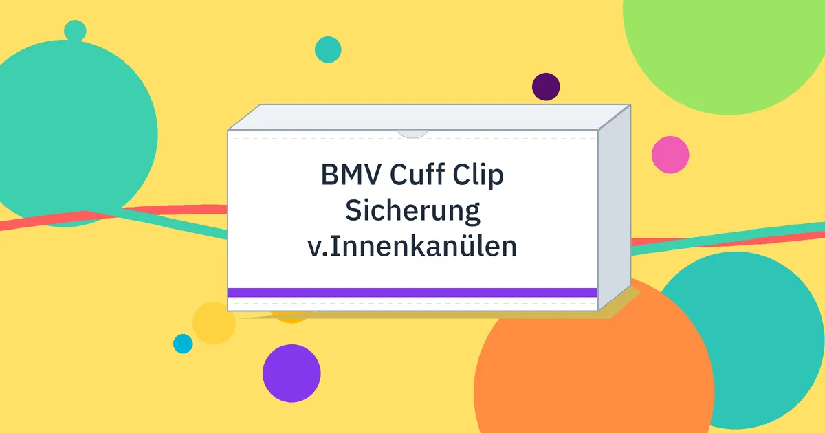 Symbolbild: Packung mit der Aufschrift BMV Cuff Clip Sicherung v.Innenkanülen (PZN 10960563) – Verfügbarkeit und Bezug in Apotheken in Frankfurt am Main