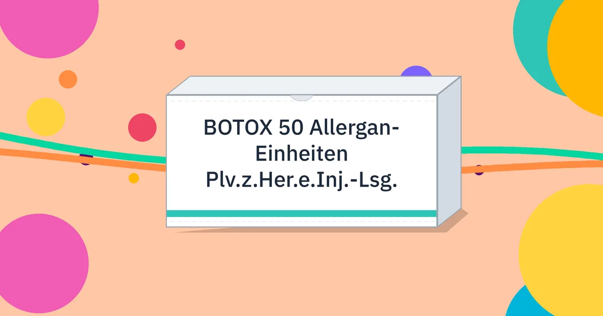 Symbolbild: Packung mit der Aufschrift BOTOX 50 Allergan-Einheiten Plv.z.Her.e.Inj.-Lsg. (PZN 16808750) – Verfügbarkeit und Bezug in Apotheken in Frankfurt am Main