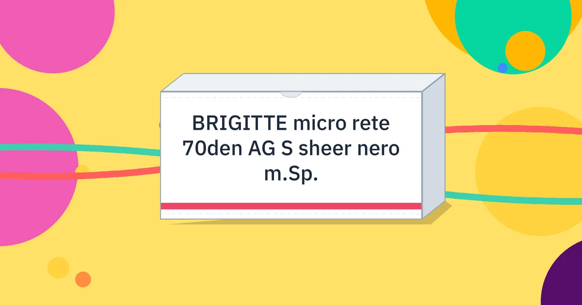 Symbolbild: Packung mit der Aufschrift BRIGITTE micro rete 70den AG S sheer nero m.Sp. (PZN 16183132) – Verfügbarkeit und Bezug in Apotheken in Frankfurt am Main