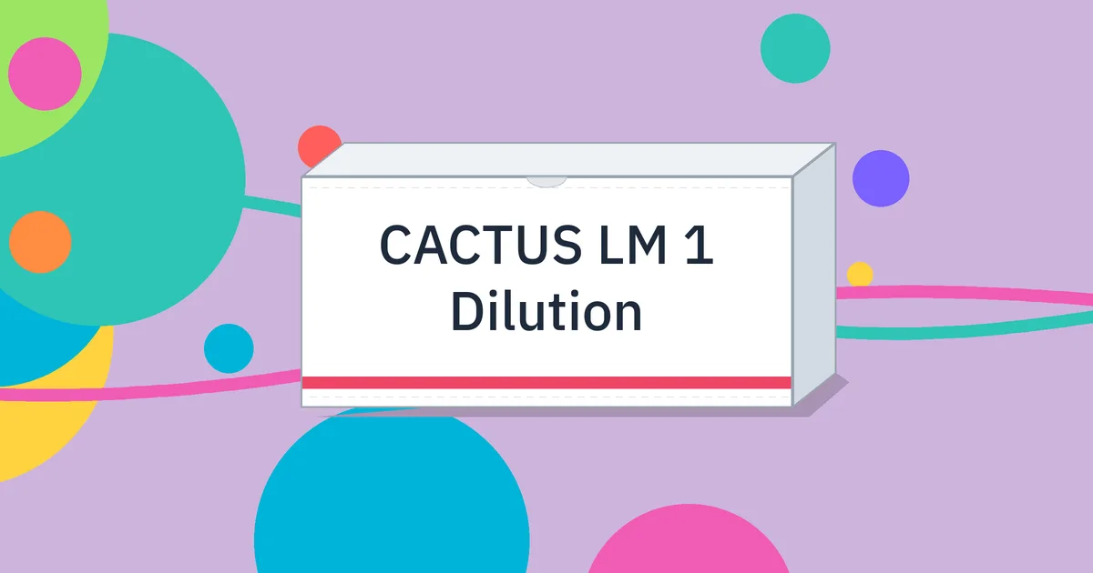 Symbolbild: Packung mit der Aufschrift CACTUS LM 1 Dilution (PZN 12797297) – Verfügbarkeit und Bezug in Apotheken in Frankfurt am Main