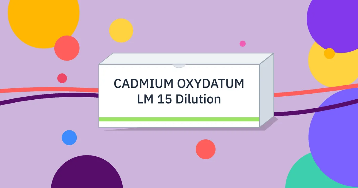 Symbolbild: Packung mit der Aufschrift CADMIUM OXYDATUM LM 15 Dilution (PZN 13401195) – Verfügbarkeit und Bezug in Apotheken in Frankfurt am Main