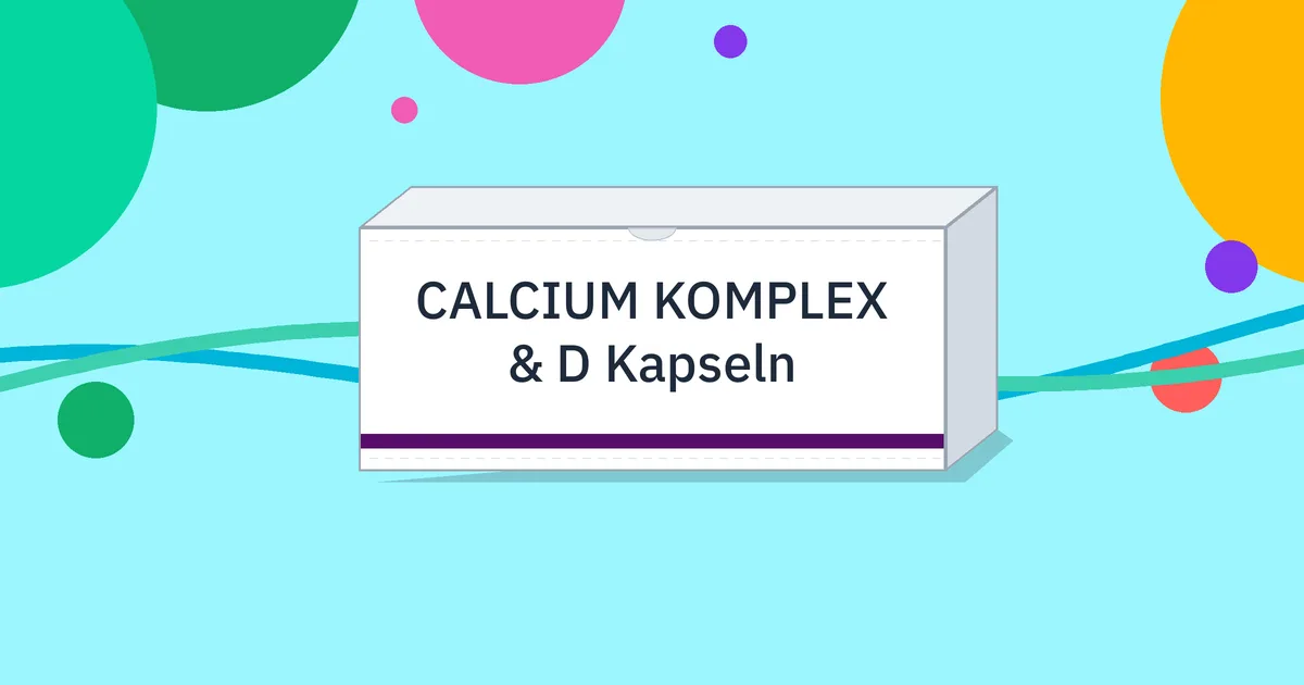 Symbolbild: Packung mit der Aufschrift CALCIUM KOMPLEX & D Kapseln (PZN 01958662) – Verfügbarkeit und Bezug in Apotheken in Frankfurt am Main