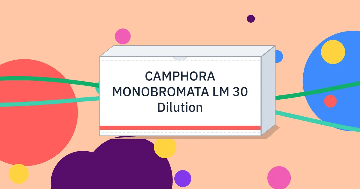 Symbolbild: Packung mit der Aufschrift CAMPHORA MONOBROMATA LM 30 Dilution (PZN 13412253) – Verfügbarkeit und Bezug in Apotheken in Frankfurt am Main