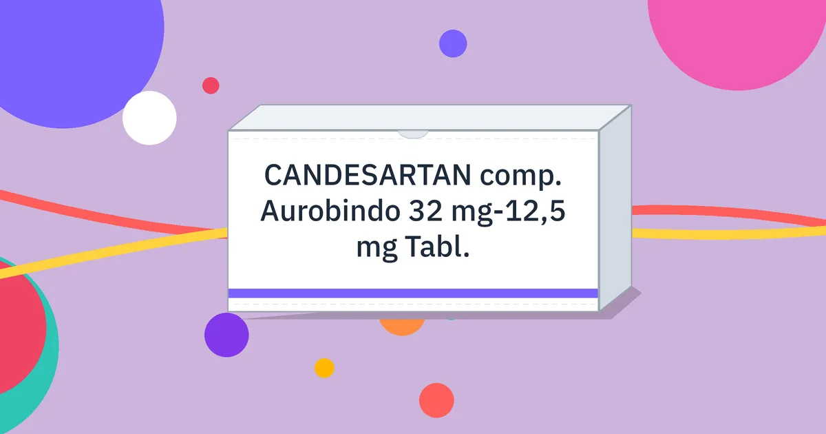 Symbolbild: Packung mit der Aufschrift CANDESARTAN comp. Aurobindo 32 mg-12,5 mg Tabl. (PZN 11172690) – Verfügbarkeit und Bezug in Apotheken in Frankfurt am Main