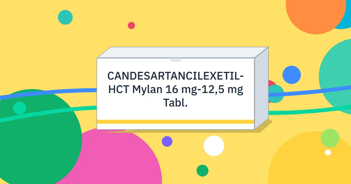 Symbolbild: Packung mit der Aufschrift CANDESARTANCILEXETIL-HCT Mylan 16 mg-12,5 mg Tabl. (PZN 10787461) – Verfügbarkeit und Bezug in Apotheken in Frankfurt am Main