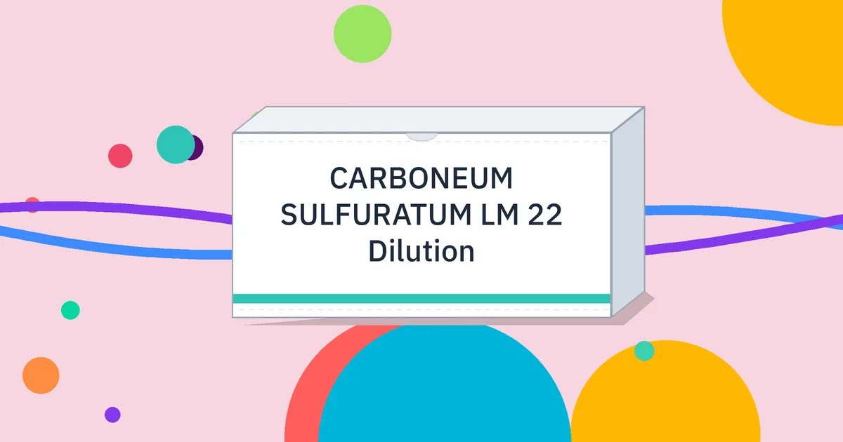 Symbolbild: Packung mit der Aufschrift CARBONEUM SULFURATUM LM 22 Dilution (PZN 12809988) – Verfügbarkeit und Bezug in Apotheken in Frankfurt am Main