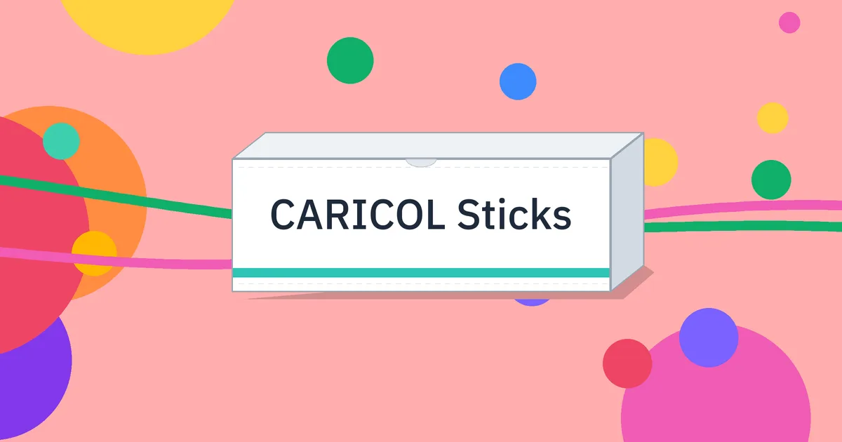 Symbolbild: Packung mit der Aufschrift CARICOL Sticks (PZN 09884644) – Verfügbarkeit und Bezug in Apotheken in Frankfurt am Main