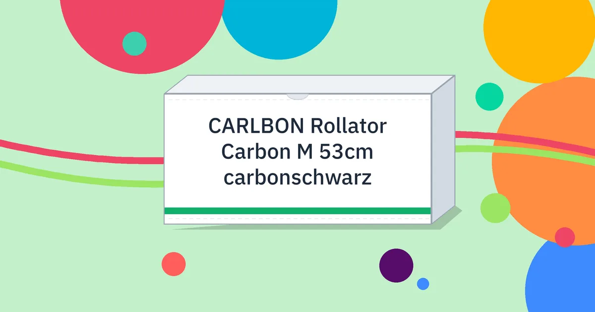 Symbolbild: Packung mit der Aufschrift CARLBON Rollator Carbon M 53cm carbonschwarz (PZN 20698623) – Verfügbarkeit und Bezug in Apotheken in Frankfurt am Main