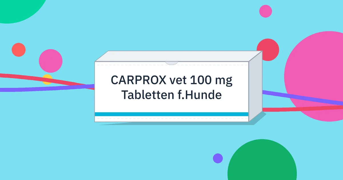 Symbolbild: Packung mit der Aufschrift CARPROX vet 100 mg Tabletten f.Hunde (PZN 11149550) – Verfügbarkeit und Bezug in Apotheken in Frankfurt am Main