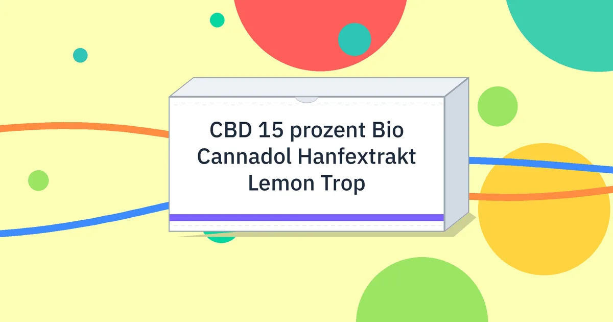 Symbolbild: Packung mit der Aufschrift CBD 15 prozent Bio Cannadol Hanfextrakt Lemon Trop (PZN 17838612) – Verfügbarkeit und Bezug in Apotheken in Frankfurt am Main