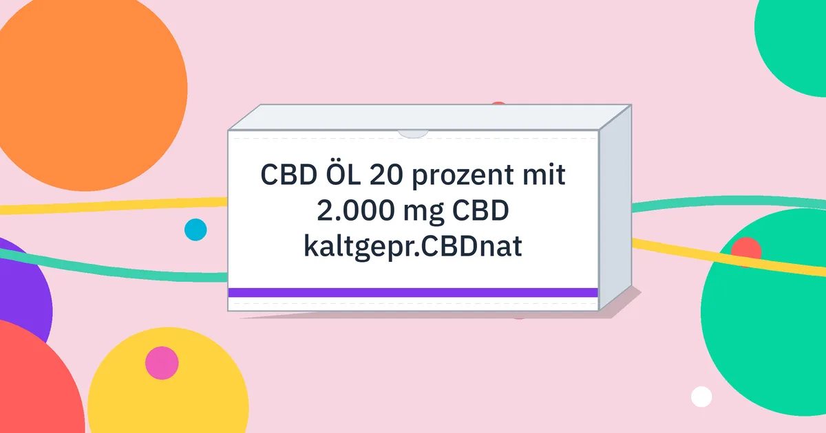Symbolbild: Packung mit der Aufschrift CBD ÖL 20 prozent mit 2.000 mg CBD kaltgepr.CBDnat (PZN 18413926) – Verfügbarkeit und Bezug in Apotheken in Frankfurt am Main