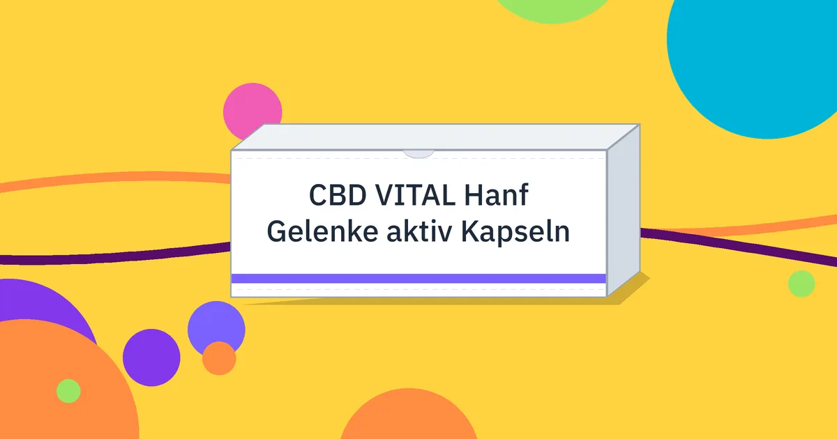 Symbolbild: Packung mit der Aufschrift CBD VITAL Hanf Gelenke aktiv Kapseln (PZN 19852237) – Verfügbarkeit und Bezug in Apotheken in Frankfurt am Main