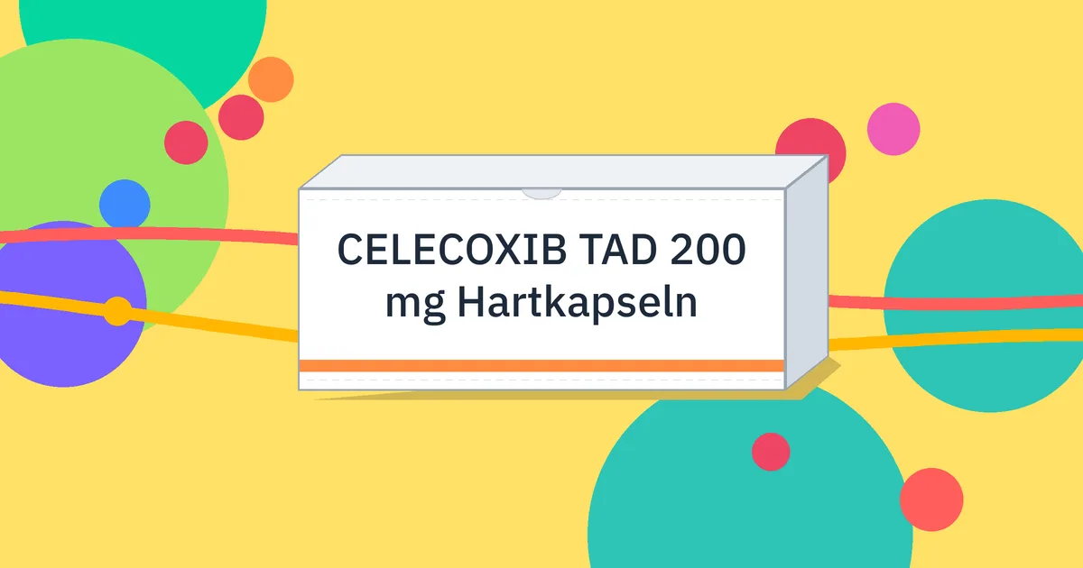 Symbolbild: Packung mit der Aufschrift CELECOXIB TAD 200 mg Hartkapseln (PZN 10763816) – Verfügbarkeit und Bezug in Apotheken in Frankfurt am Main