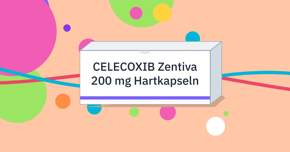 Symbolbild: Packung mit der Aufschrift CELECOXIB Zentiva 200 mg Hartkapseln (PZN 10542162) – Verfügbarkeit und Bezug in Apotheken in Frankfurt am Main