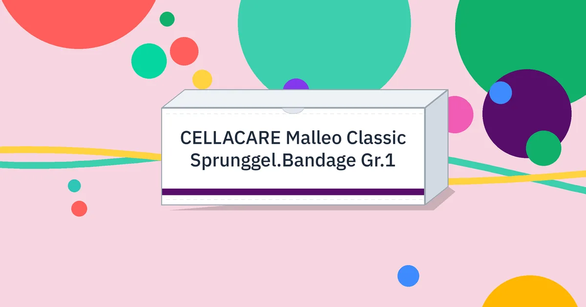 Symbolbild: Packung mit der Aufschrift CELLACARE Malleo Classic Sprunggel.Bandage Gr.1 (PZN 12647936) – Verfügbarkeit und Bezug in Apotheken in Frankfurt am Main