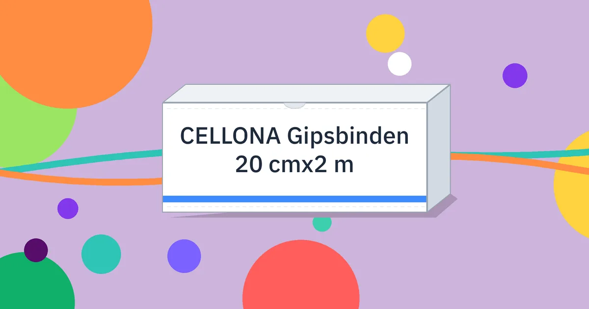 Symbolbild: Packung mit der Aufschrift CELLONA Gipsbinden 20 cmx2 m (PZN 03150846) – Verfügbarkeit und Bezug in Apotheken in Frankfurt am Main