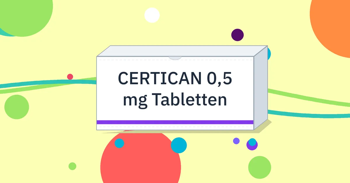 Symbolbild: Packung mit der Aufschrift CERTICAN 0,5 mg Tabletten (PZN 16260157) – Verfügbarkeit und Bezug in Apotheken in Frankfurt am Main