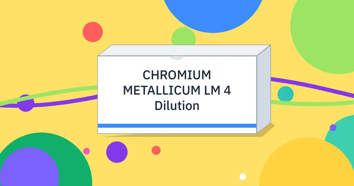 Symbolbild: Packung mit der Aufschrift CHROMIUM METALLICUM LM 4 Dilution (PZN 12817700) – Verfügbarkeit und Bezug in Apotheken in Frankfurt am Main