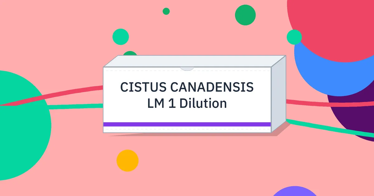 Symbolbild: Packung mit der Aufschrift CISTUS CANADENSIS LM 1 Dilution (PZN 12821162) – Verfügbarkeit und Bezug in Apotheken in Frankfurt am Main