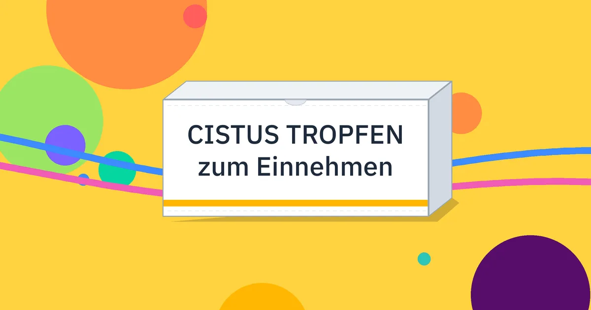 Symbolbild: Packung mit der Aufschrift CISTUS TROPFEN zum Einnehmen (PZN 17427346) – Verfügbarkeit und Bezug in Apotheken in Frankfurt am Main