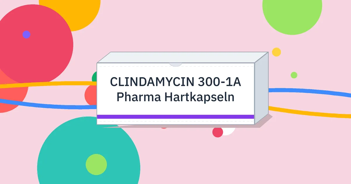 Symbolbild: Packung mit der Aufschrift CLINDAMYCIN 300-1A Pharma Hartkapseln (PZN 03417829) – Verfügbarkeit und Bezug in Apotheken in Frankfurt am Main