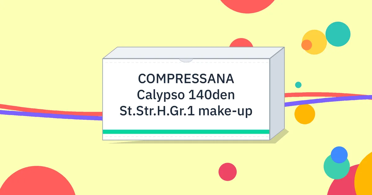 Symbolbild: Packung mit der Aufschrift COMPRESSANA Calypso 140den St.Str.H.Gr.1 make-up (PZN 05704591) – Verfügbarkeit und Bezug in Apotheken in Frankfurt am Main