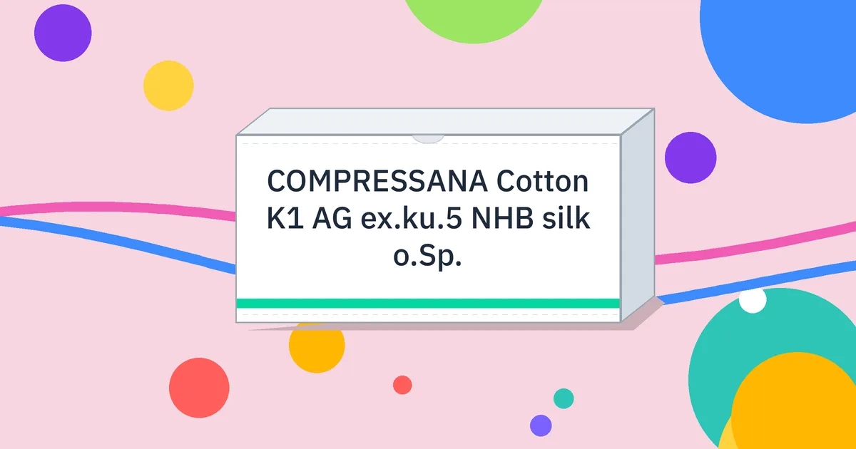 Symbolbild: Packung mit der Aufschrift COMPRESSANA Cotton K1 AG ex.ku.5 NHB silk o.Sp. (PZN 11395303) – Verfügbarkeit und Bezug in Apotheken in Frankfurt am Main