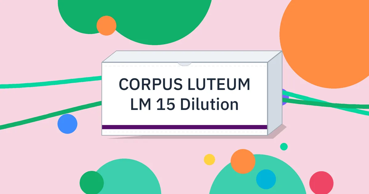 Symbolbild: Packung mit der Aufschrift CORPUS LUTEUM LM 15 Dilution (PZN 12834905) – Verfügbarkeit und Bezug in Apotheken in Frankfurt am Main