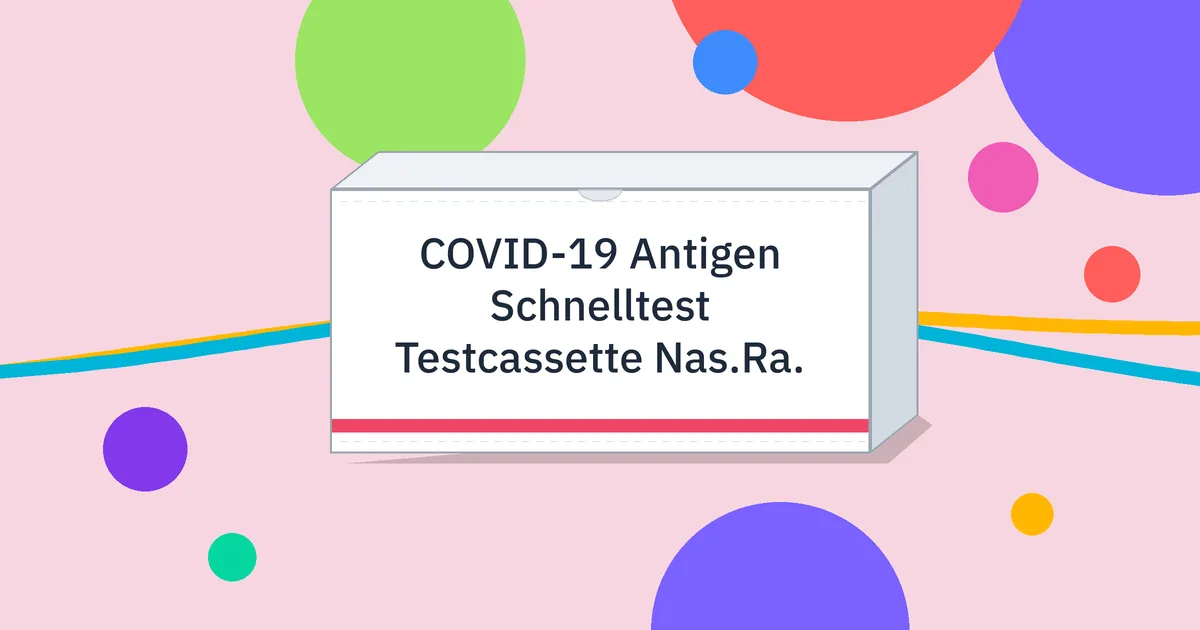 Symbolbild: Packung mit der Aufschrift COVID-19 Antigen Schnelltest Testcassette Nas.Ra. (PZN 17269350) – Verfügbarkeit und Bezug in Apotheken in Frankfurt am Main