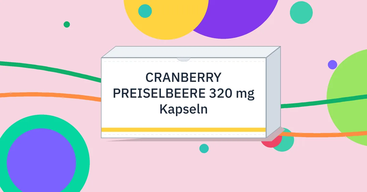 Symbolbild: Packung mit der Aufschrift CRANBERRY PREISELBEERE 320 mg Kapseln (PZN 18249898) – Verfügbarkeit und Bezug in Apotheken in Frankfurt am Main