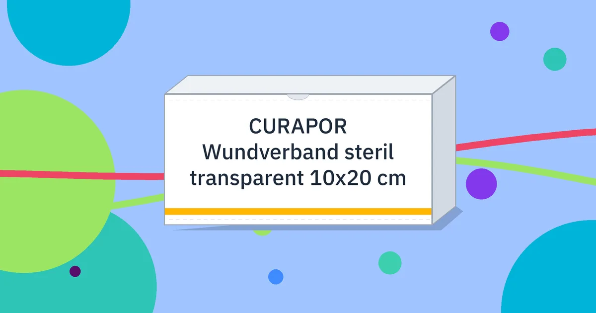 Symbolbild: Packung mit der Aufschrift CURAPOR Wundverband steril transparent 10x20 cm (PZN 01730568) – Verfügbarkeit und Bezug in Apotheken in Frankfurt am Main