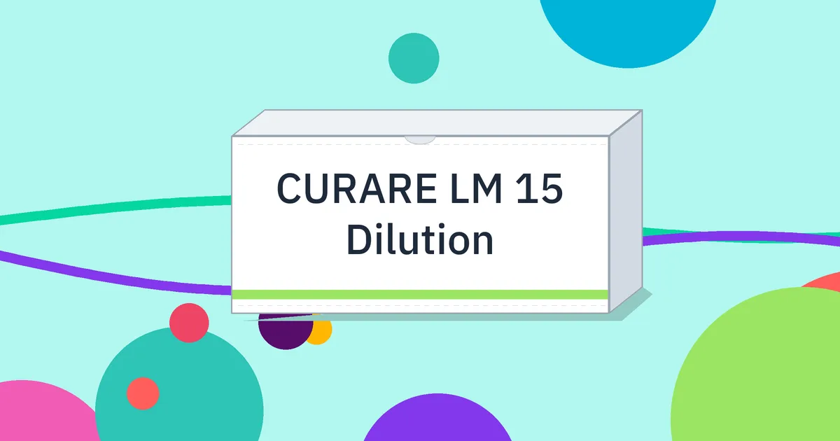 Symbolbild: Packung mit der Aufschrift CURARE LM 15 Dilution (PZN 12839558) – Verfügbarkeit und Bezug in Apotheken in Frankfurt am Main