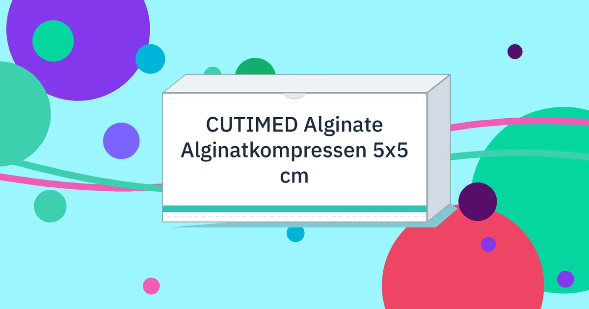 Symbolbild: Packung mit der Aufschrift CUTIMED Alginate Alginatkompressen 5x5 cm (PZN 16827983) – Verfügbarkeit und Bezug in Apotheken in Frankfurt am Main