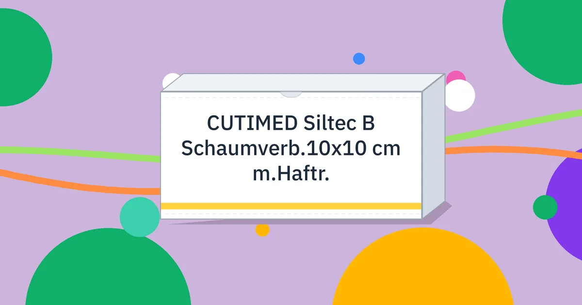 Symbolbild: Packung mit der Aufschrift CUTIMED Siltec B Schaumverb.10x10 cm m.Haftr. (PZN 16828439) – Verfügbarkeit und Bezug in Apotheken in Frankfurt am Main