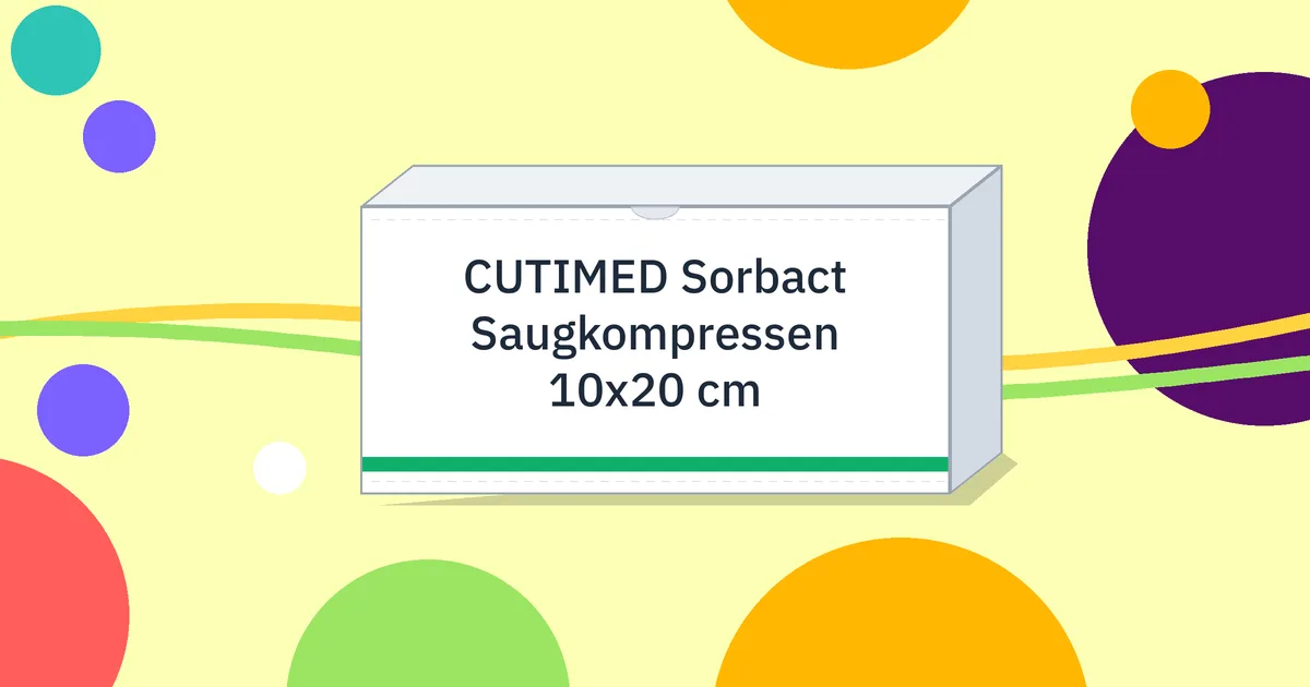 Symbolbild: Packung mit der Aufschrift CUTIMED Sorbact Saugkompressen 10x20 cm (PZN 20608850) – Verfügbarkeit und Bezug in Apotheken in Frankfurt am Main