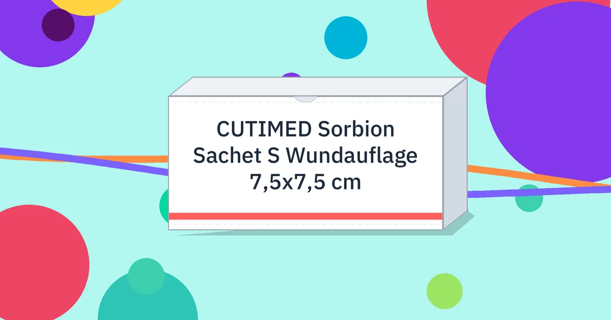 Symbolbild: Packung mit der Aufschrift CUTIMED Sorbion Sachet S Wundauflage 7,5x7,5 cm (PZN 16788757) – Verfügbarkeit und Bezug in Apotheken in Frankfurt am Main