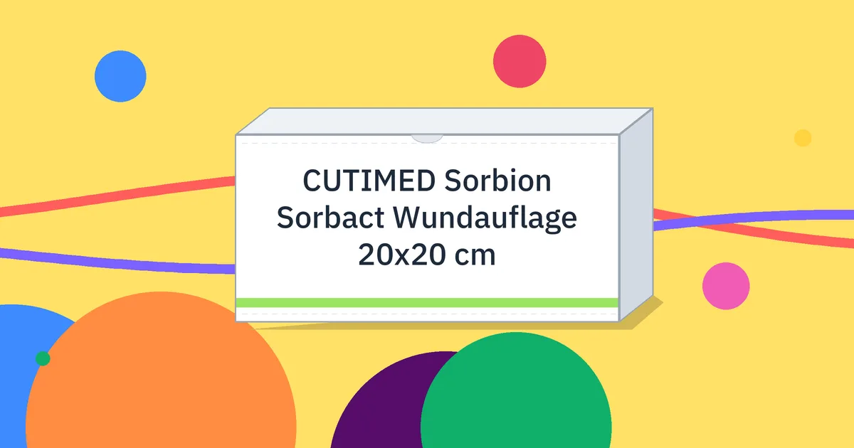Symbolbild: Packung mit der Aufschrift CUTIMED Sorbion Sorbact Wundauflage 20x20 cm (PZN 17451422) – Verfügbarkeit und Bezug in Apotheken in Frankfurt am Main