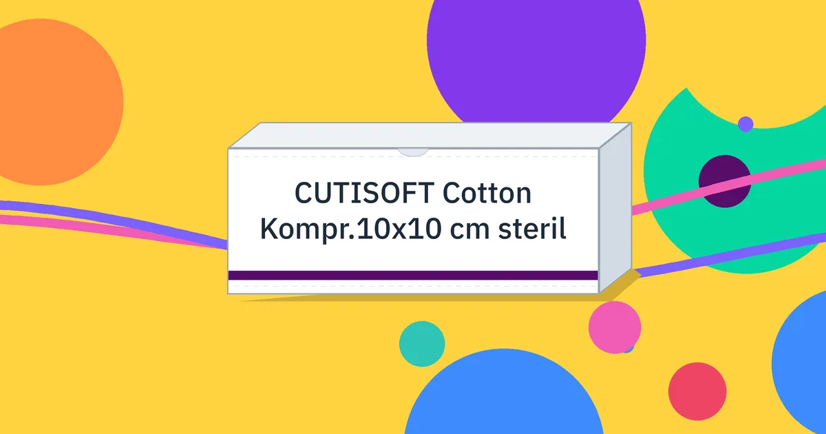 Symbolbild: Packung mit der Aufschrift CUTISOFT Cotton Kompr.10x10 cm steril (PZN 01563403) – Verfügbarkeit und Bezug in Apotheken in Frankfurt am Main