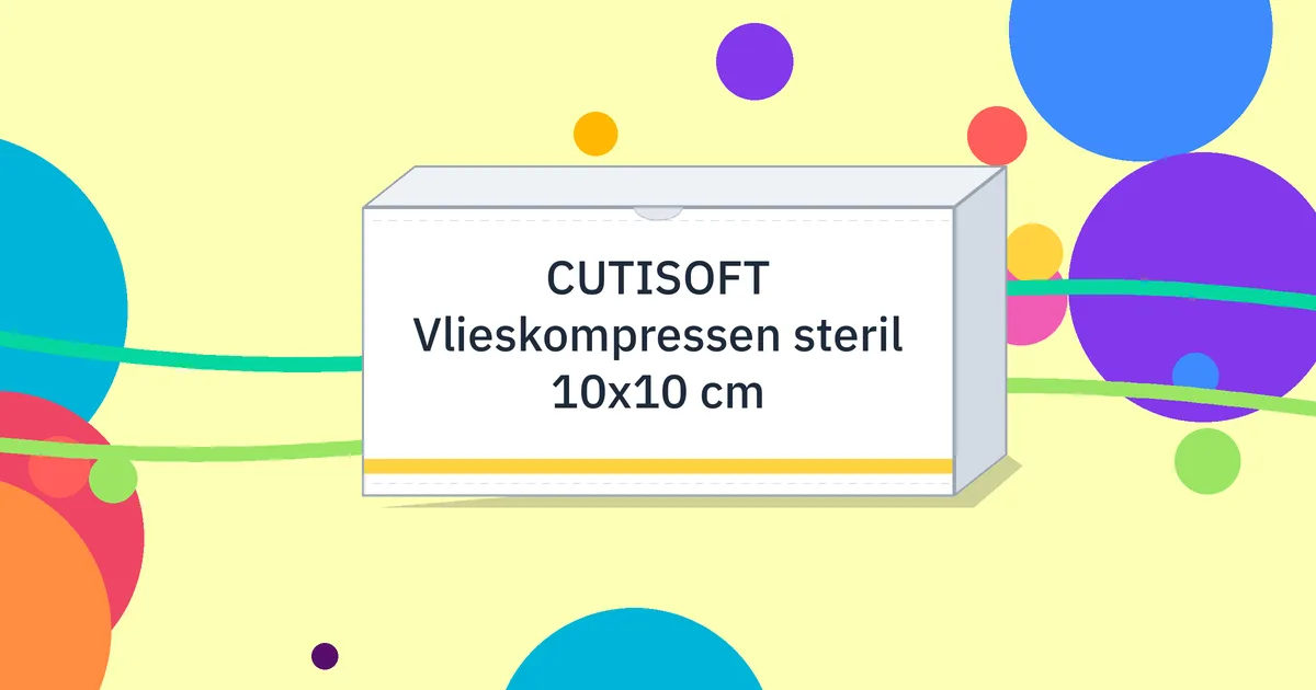Symbolbild: Packung mit der Aufschrift CUTISOFT Vlieskompressen steril 10x10 cm (PZN 04894891) – Verfügbarkeit und Bezug in Apotheken in Frankfurt am Main