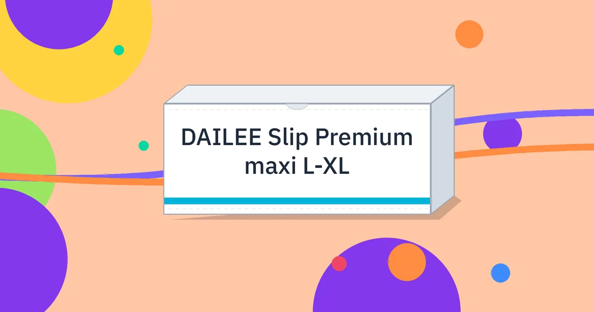 Symbolbild: Packung mit der Aufschrift DAILEE Slip Premium maxi L-XL (PZN 18114388) – Verfügbarkeit und Bezug in Apotheken in Frankfurt am Main
