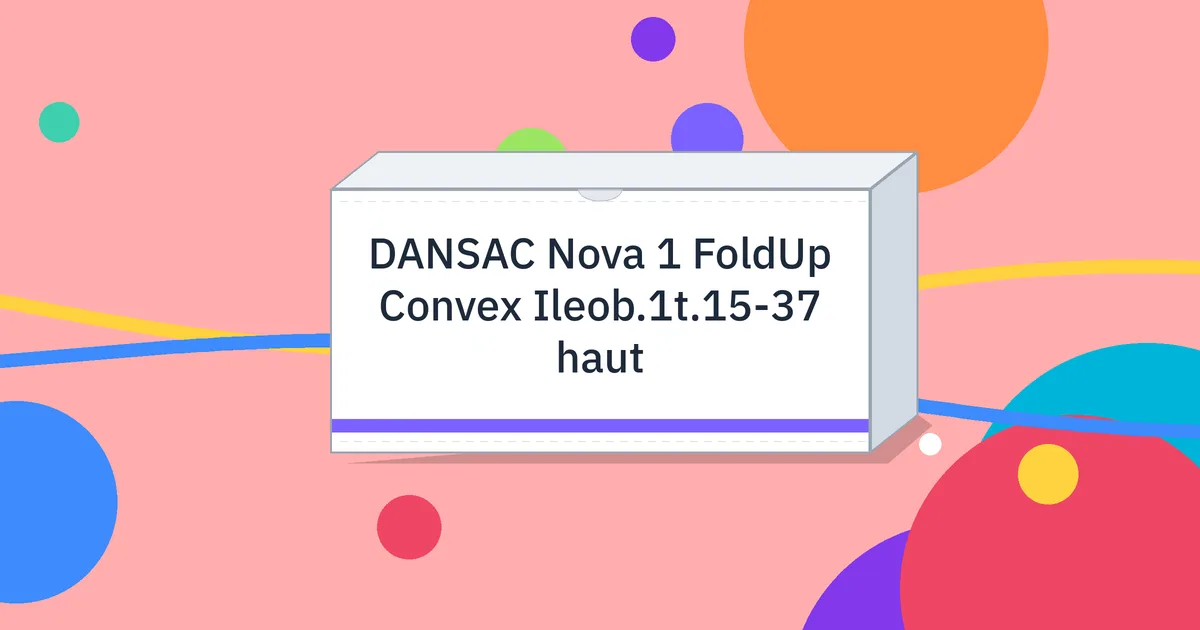 Symbolbild: Packung mit der Aufschrift DANSAC Nova 1 FoldUp Convex Ileob.1t.15-37 haut (PZN 03755182) – Verfügbarkeit und Bezug in Apotheken in Frankfurt am Main
