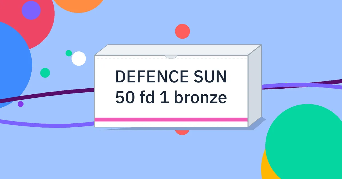 Symbolbild: Packung mit der Aufschrift DEFENCE SUN 50 fd 1 bronze (PZN 11892585) – Verfügbarkeit und Bezug in Apotheken in Frankfurt am Main