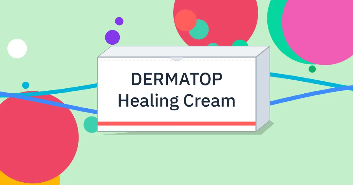 Symbolbild: Packung mit der Aufschrift DERMATOP Healing Cream (PZN 19513682) – Verfügbarkeit und Bezug in Apotheken in Frankfurt am Main
